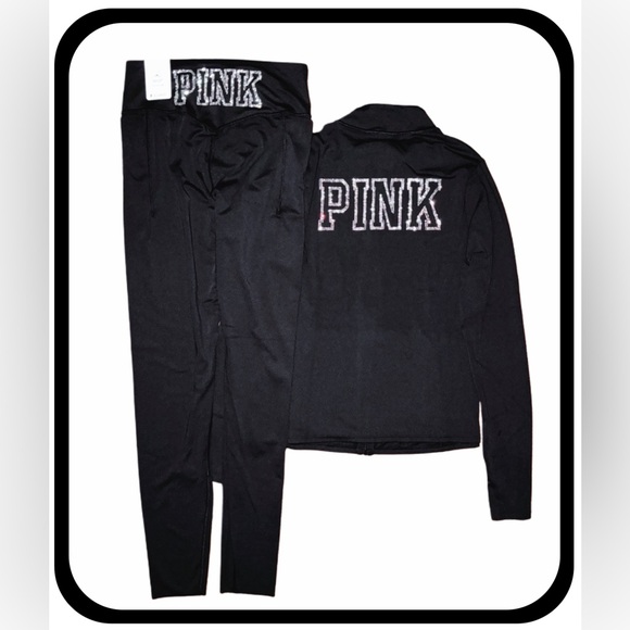 PINK Victoria's Secret | Tops | New Victorias Secret Pink Bling Zip ...